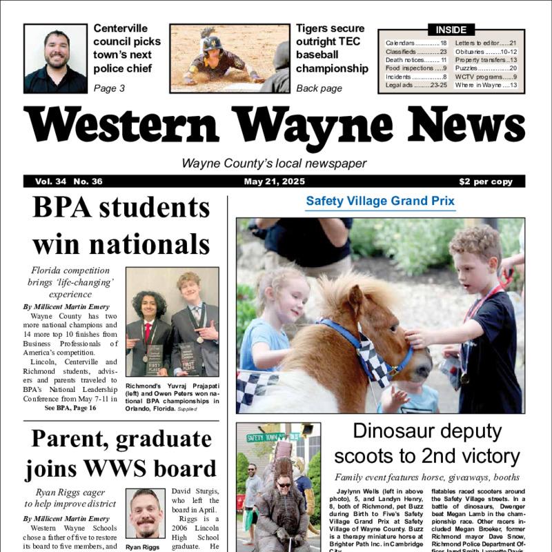 Obituaries and Death Notices for Wayne County, Indiana - Western Wayne News